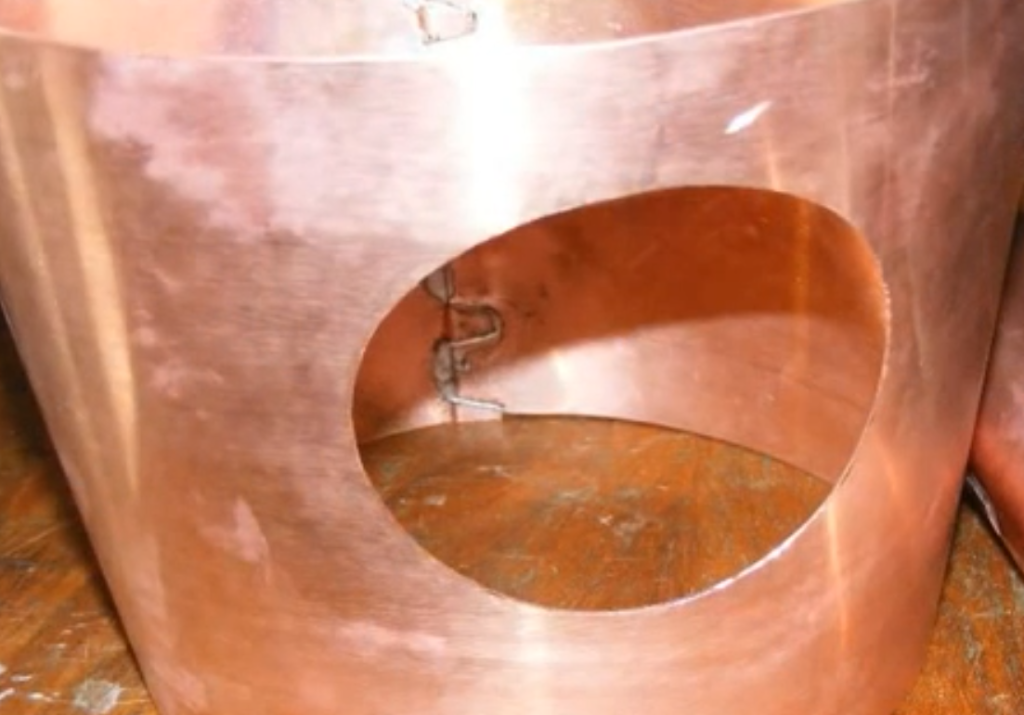 top of pot still before lyne arm is soldered in place – Learn to Moonshine